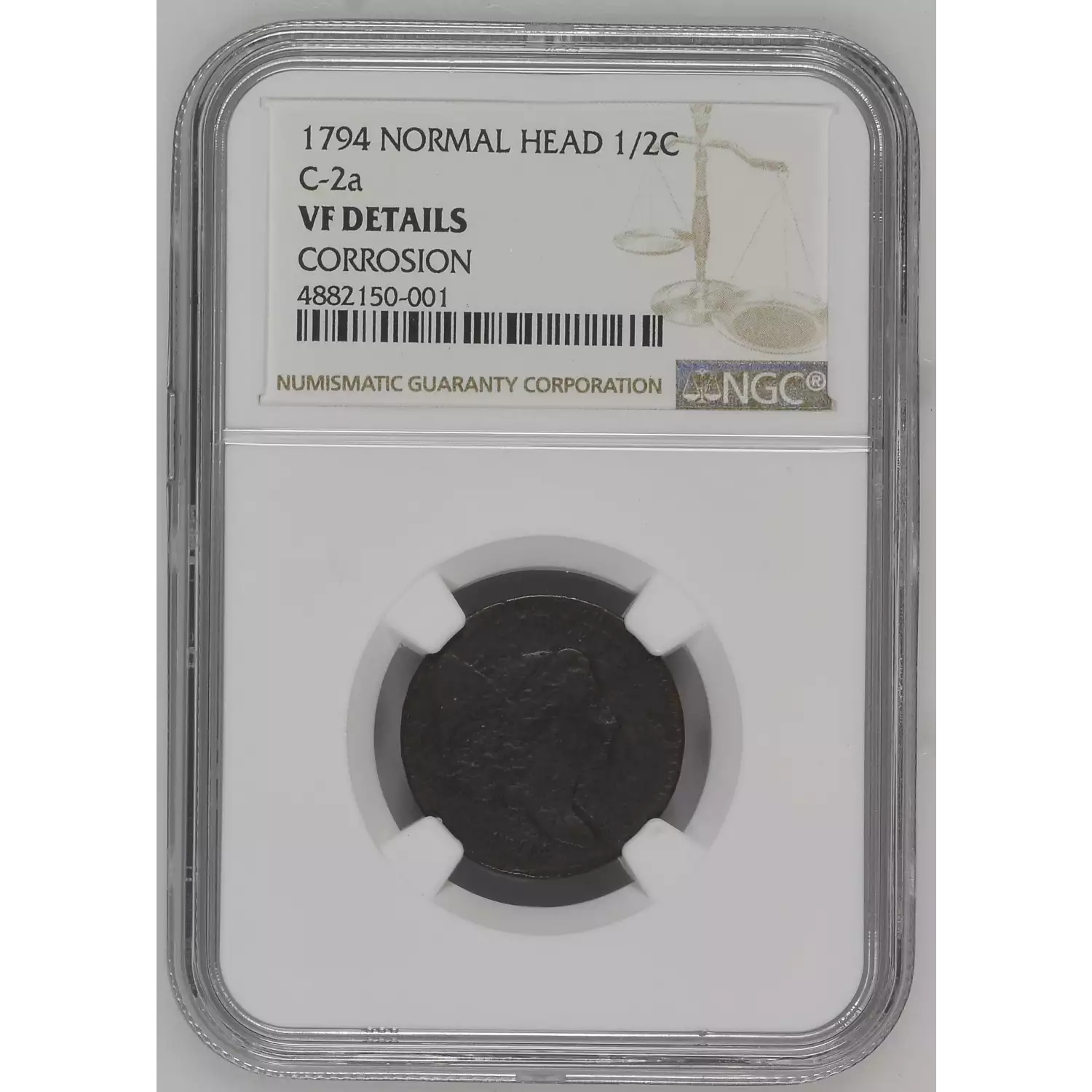 1794 Liberty Cap Half Cents, Head Facing Right NGC VF Details BN C-2a ...